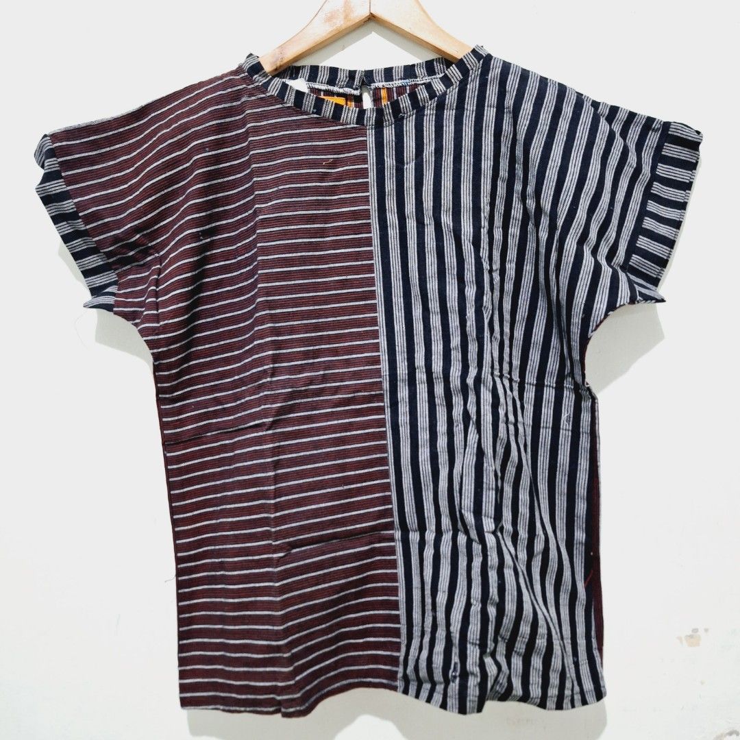 Baju Lurik Batik / Atasan Batik Lurik, Fesyen Wanita, Pakaian Wanita, Atasan di Carousell
