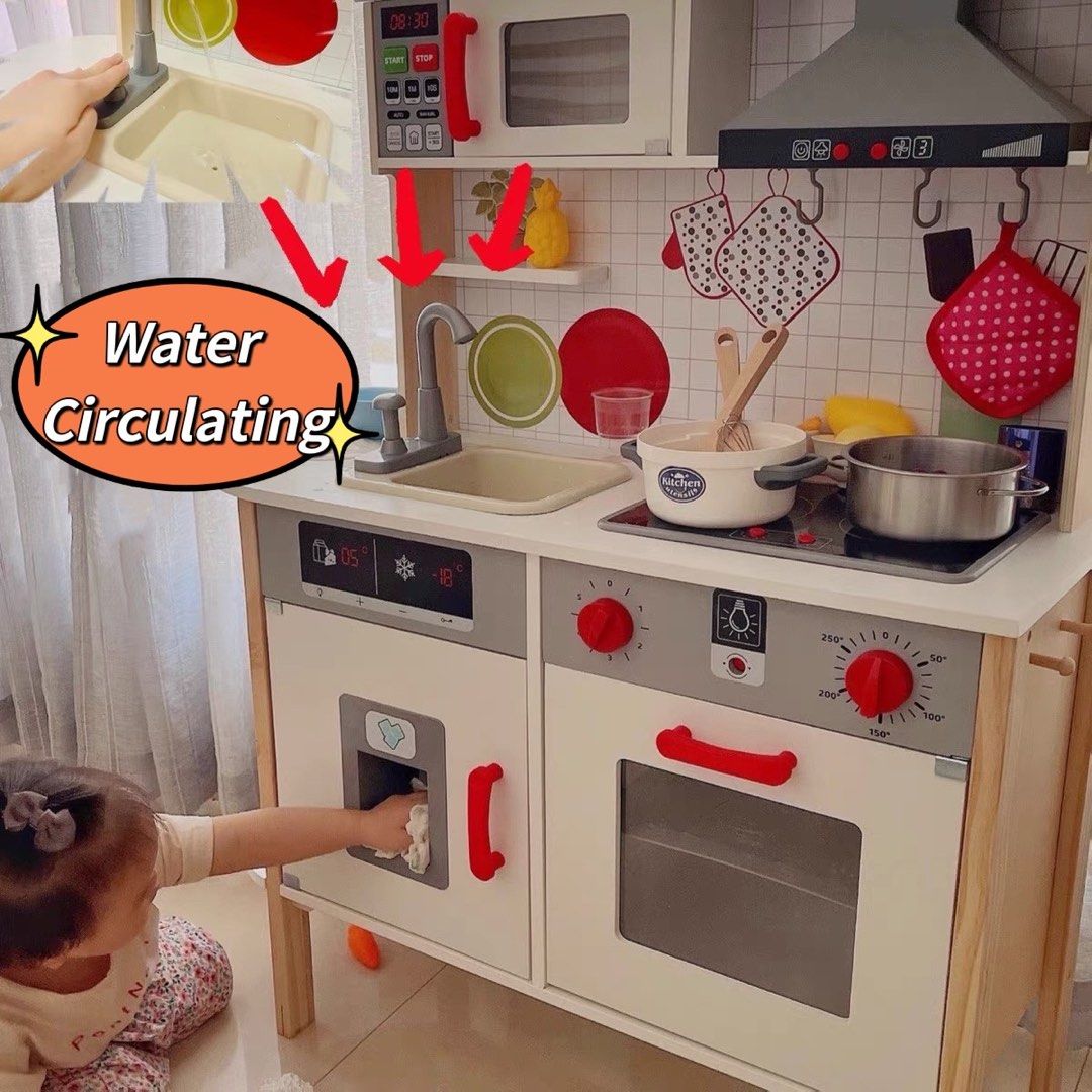 BNIB Montessori Kids Water-Circulating Kitchenette Wooden Kitchen ...