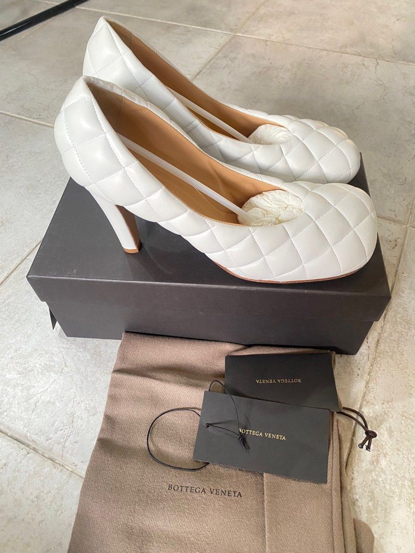 Bottega Veneta Bloc Leather Heels, Women's Fashion, Footwear, Heels on ...