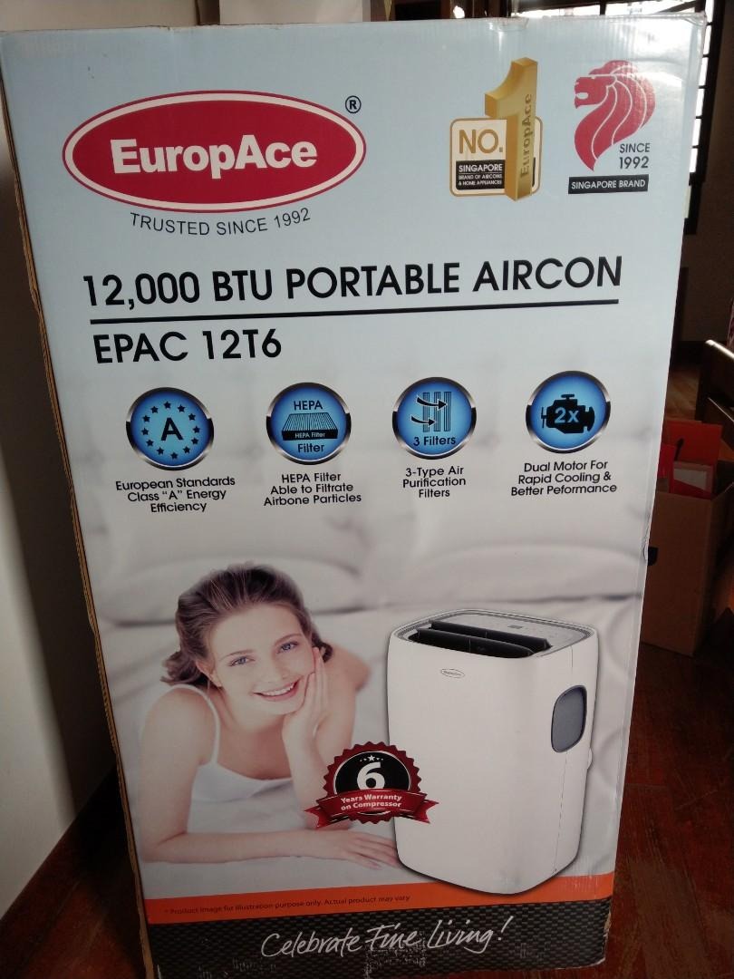 [BRAND NEW IN BOX] EuropAce 12,000 BTU Portable Air-con EPAC 12T6, TV ...