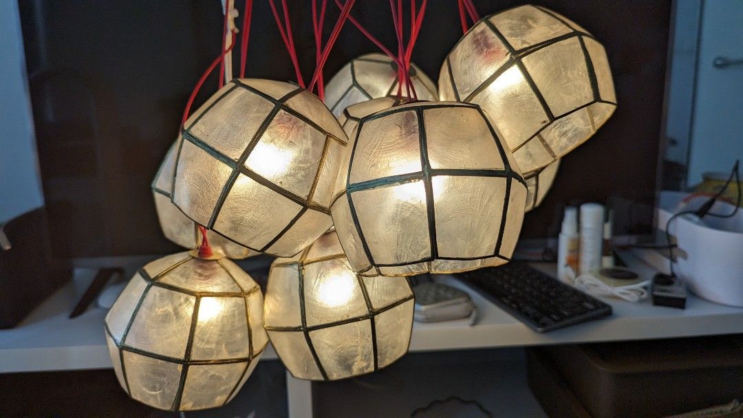 Capiz lamps from the Philippines, Furniture & Home Living, Lighting ...