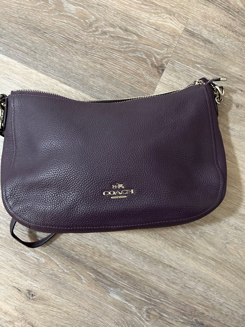 Coach Purple Sling Bag, Luxury, Bags & Wallets on Carousell