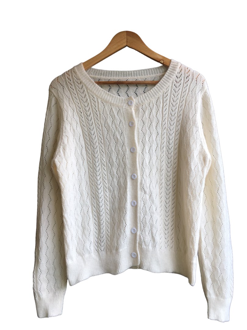 CREAM CARDIGAN, Women's Fashion, Coats, Jackets and Outerwear on Carousell
