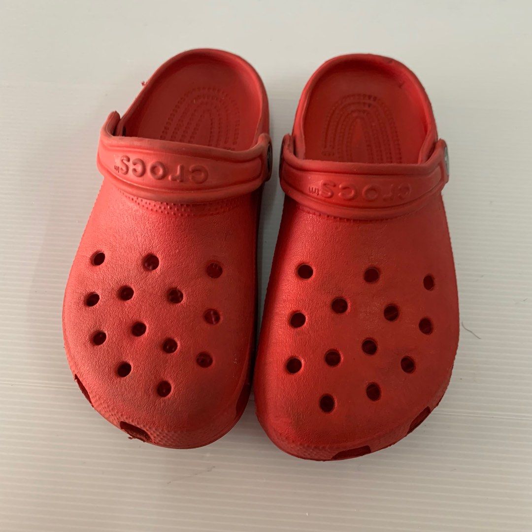 Crocs Red Shoes, Men's Fashion, Footwear, Flipflops and Slides on Carousell