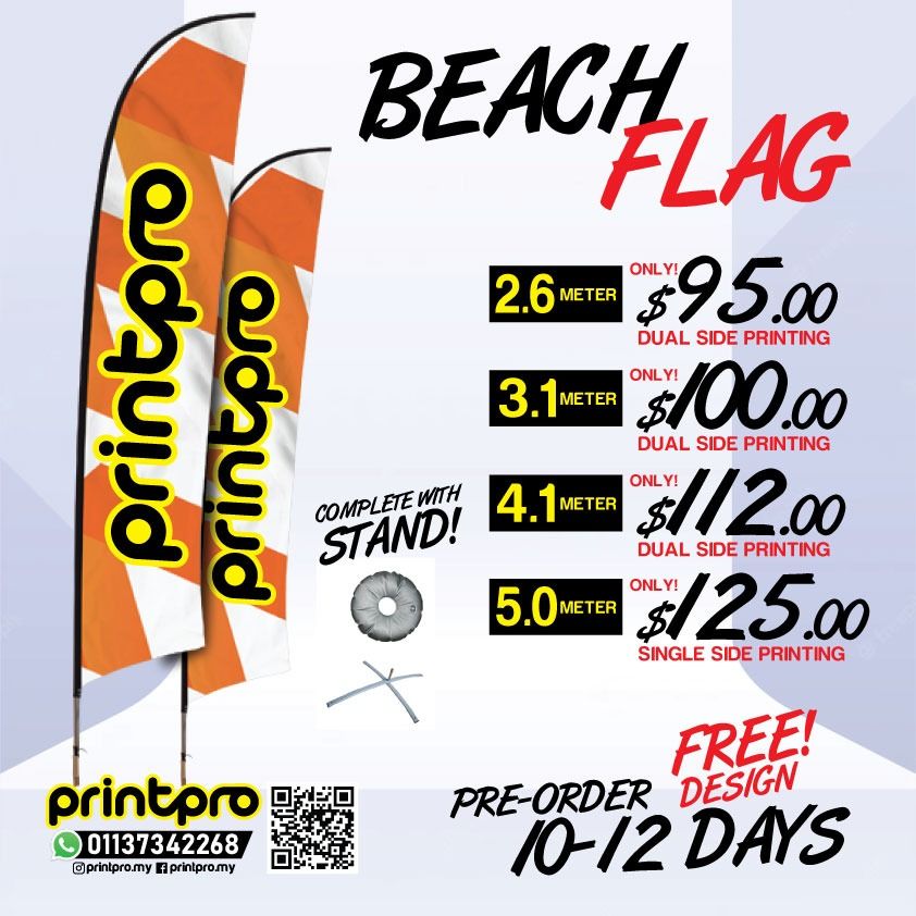 Custom Beach Flag, Hobbies & Toys, Stationery & Craft, Art & Prints on ...