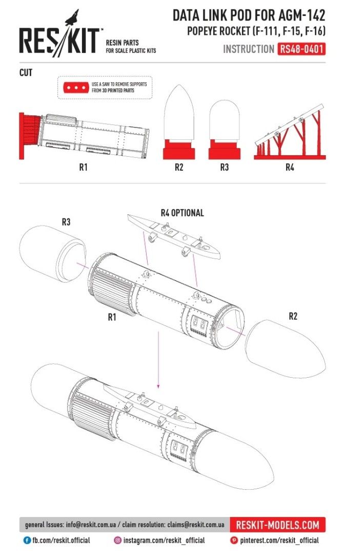 DATA LINK POD FOR AGM-142 POPEYE ROCKET (F-15, F-16, F-4, MIRAGE 2000 ...