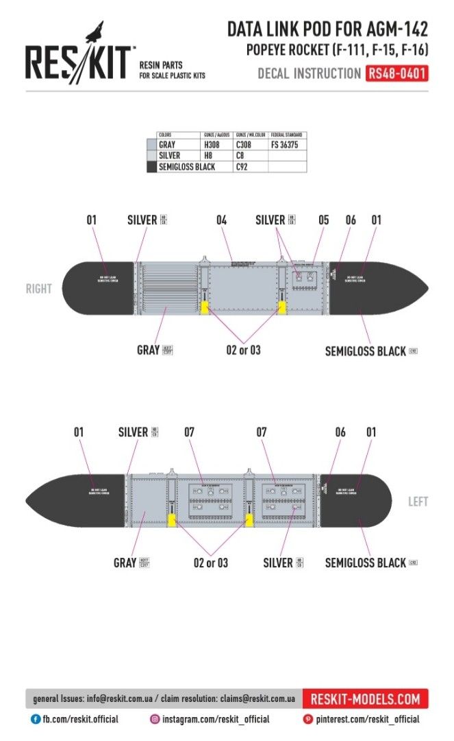 DATA LINK POD FOR AGM-142 POPEYE ROCKET (F-15, F-16, F-4, MIRAGE 2000 ...