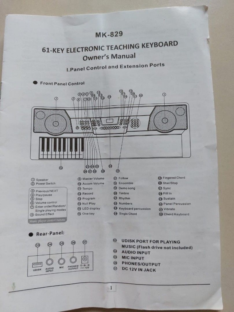 Digital Keyboard MK-829, Hobbies & Toys, Music & Media, Musical ...