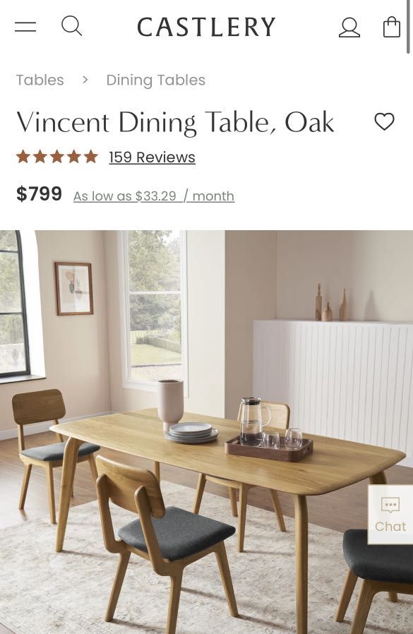 Dining Table (from Castlery), Furniture & Home Living, Furniture ...