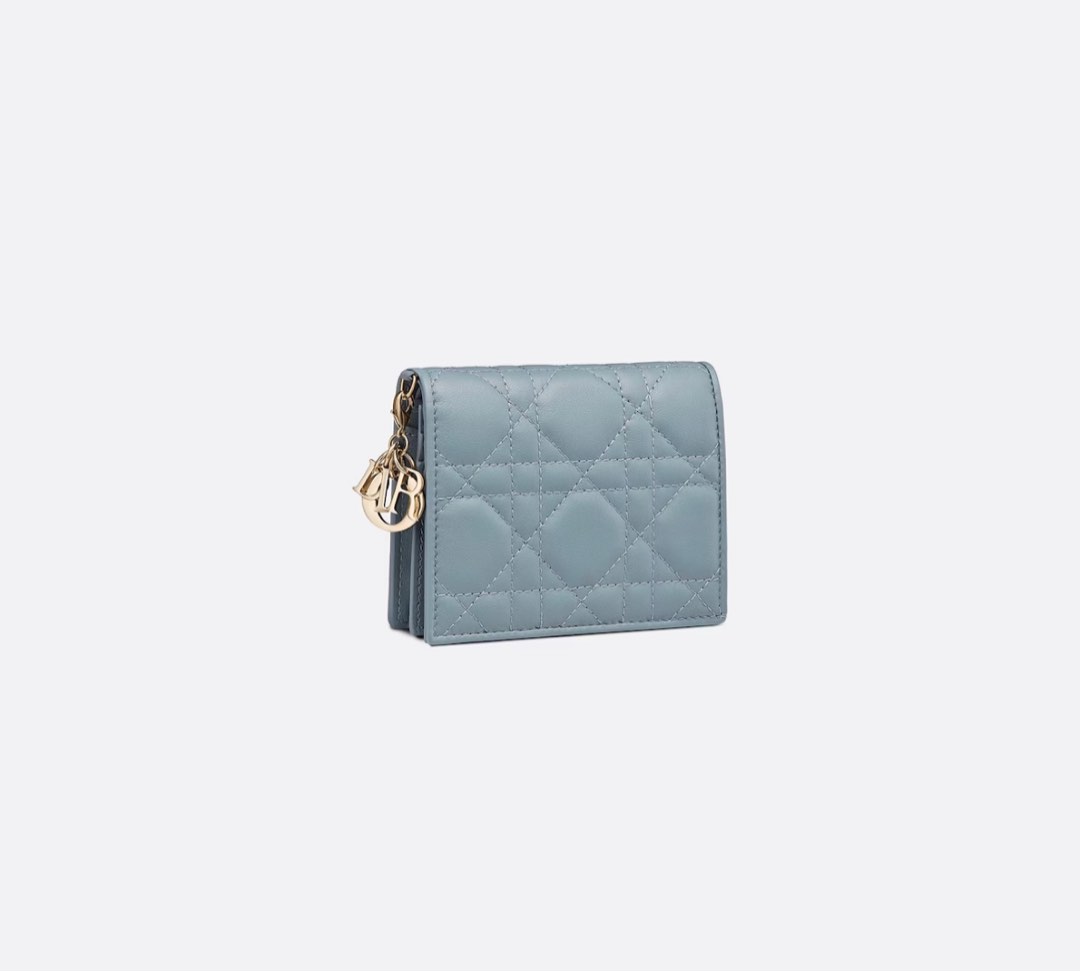 Dior - Mini lady dior wallet - cloud blue, Luxury, Bags & Wallets on ...