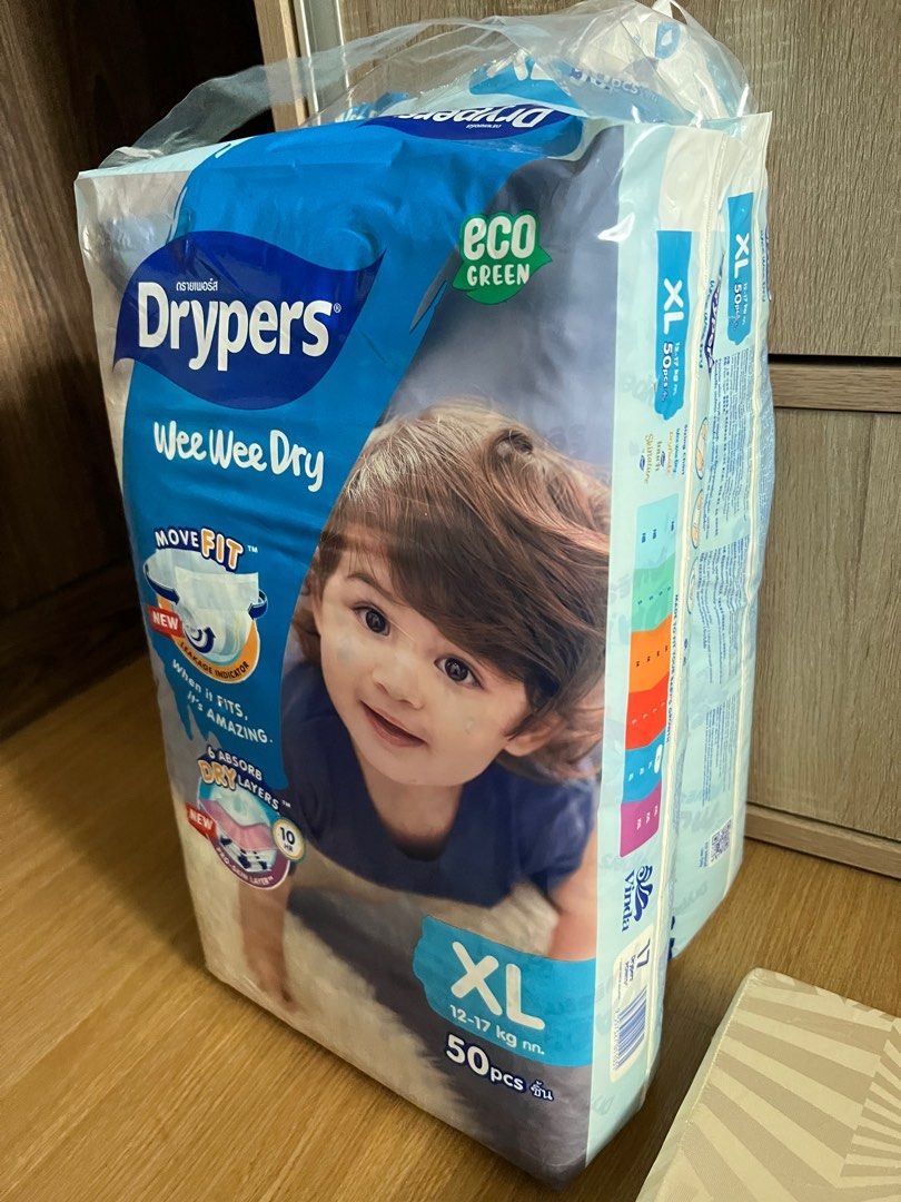 Drypers Wee Wee Dry XL (tape), Babies & Kids, Bathing & Changing ...