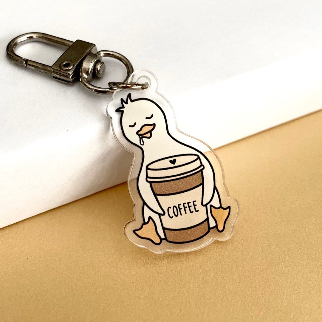 Duck Acrylic Keychains | Cute Duckies & Food | Ducks Boba Tea Bubble ...