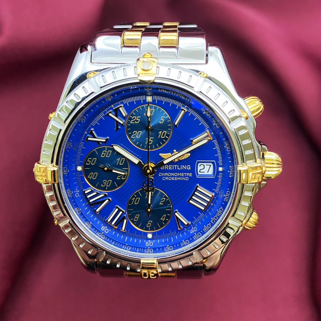 Gold & Steel BREITLING CROSSWIND WATCH, Luxury, Watches on Carousell