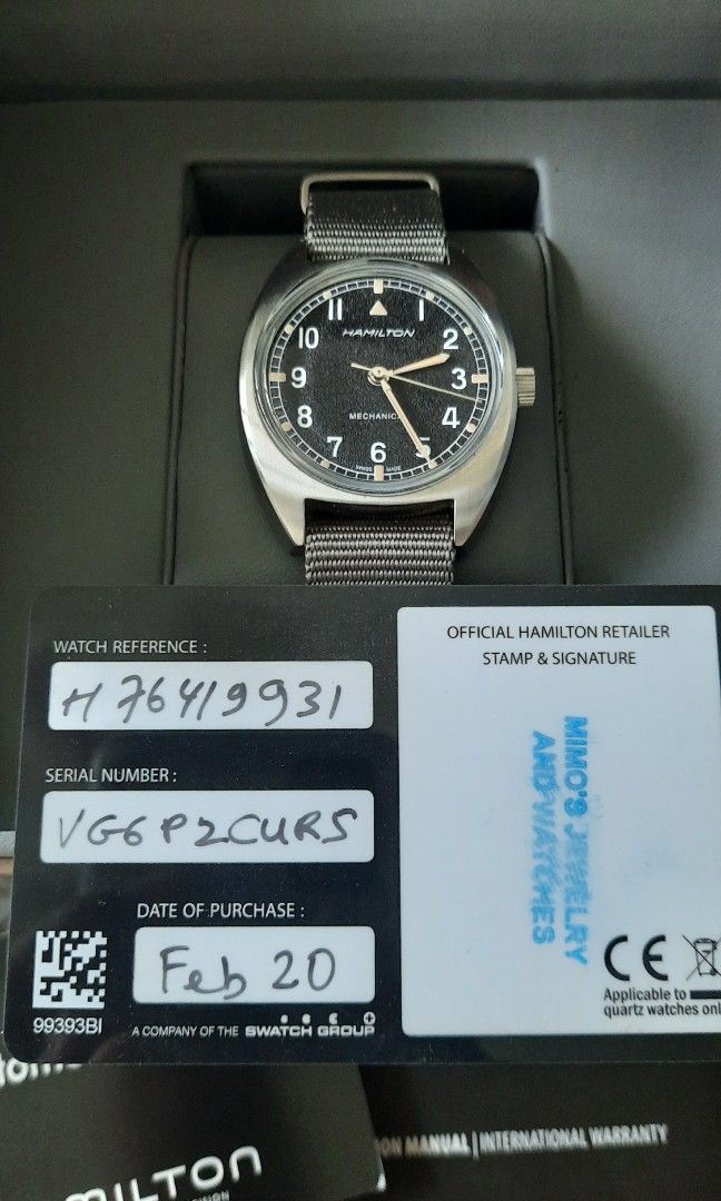 Hamilton Khaki Pilot Pioneer, Men's Fashion, Watches & Accessories ...