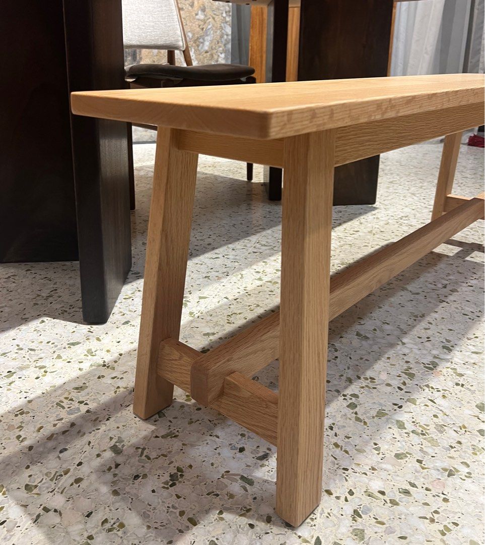 Handcrafted Solid Wood Bench, Furniture & Home Living, Furniture ...