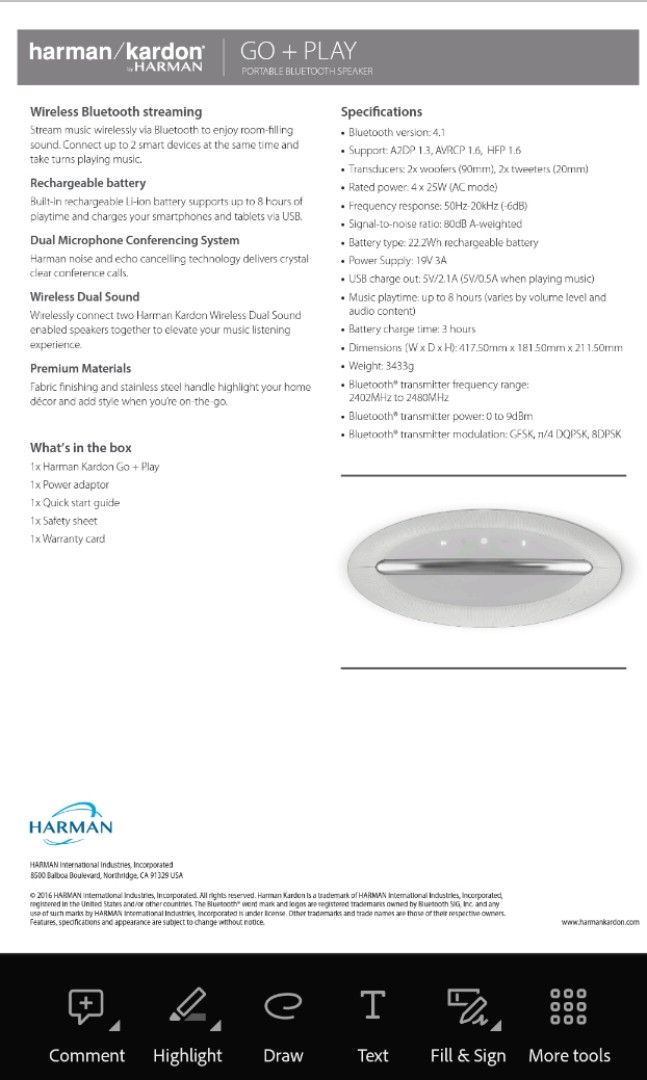 Harman Kardon HK GO Play Speakers, Audio, Soundbars, Speakers ...