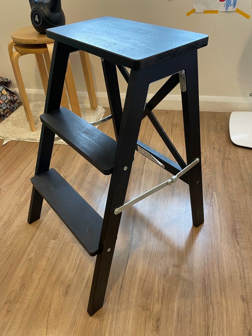 Ikea Bekvam Ladder Step stool (Black), Furniture & Home Living, Home ...
