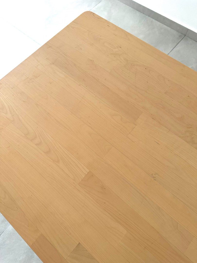 IKEA white birch wood table, Furniture & Home Living, Furniture, Tables ...