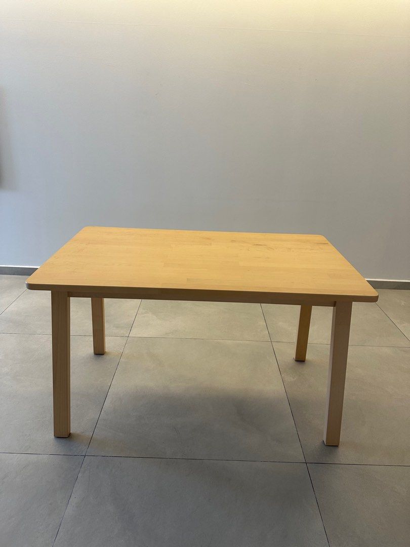 IKEA white birch wood table, Furniture & Home Living, Furniture, Tables ...