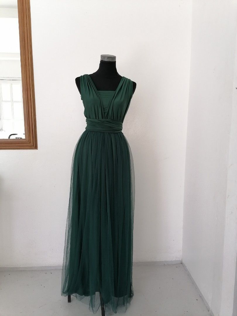 Infinity Dress with Tulle Olive Green, Women's Fashion, Dresses & Sets ...