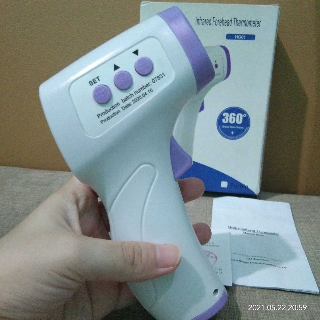 Infrared Forehead Thermometer Ukur Suhu Ungu, Kesehatan & Kecantikan ...