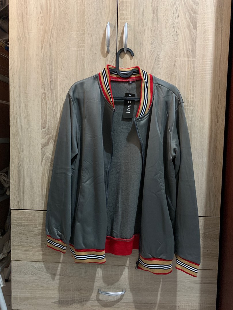 Inspi Gray Bomber Jacket, Men's Fashion, Coats, Jackets and Outerwear ...