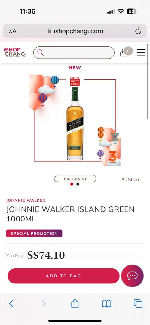 Johnnie Walker Island Green 1L, Food & Drinks, Alcoholic Beverages on ...