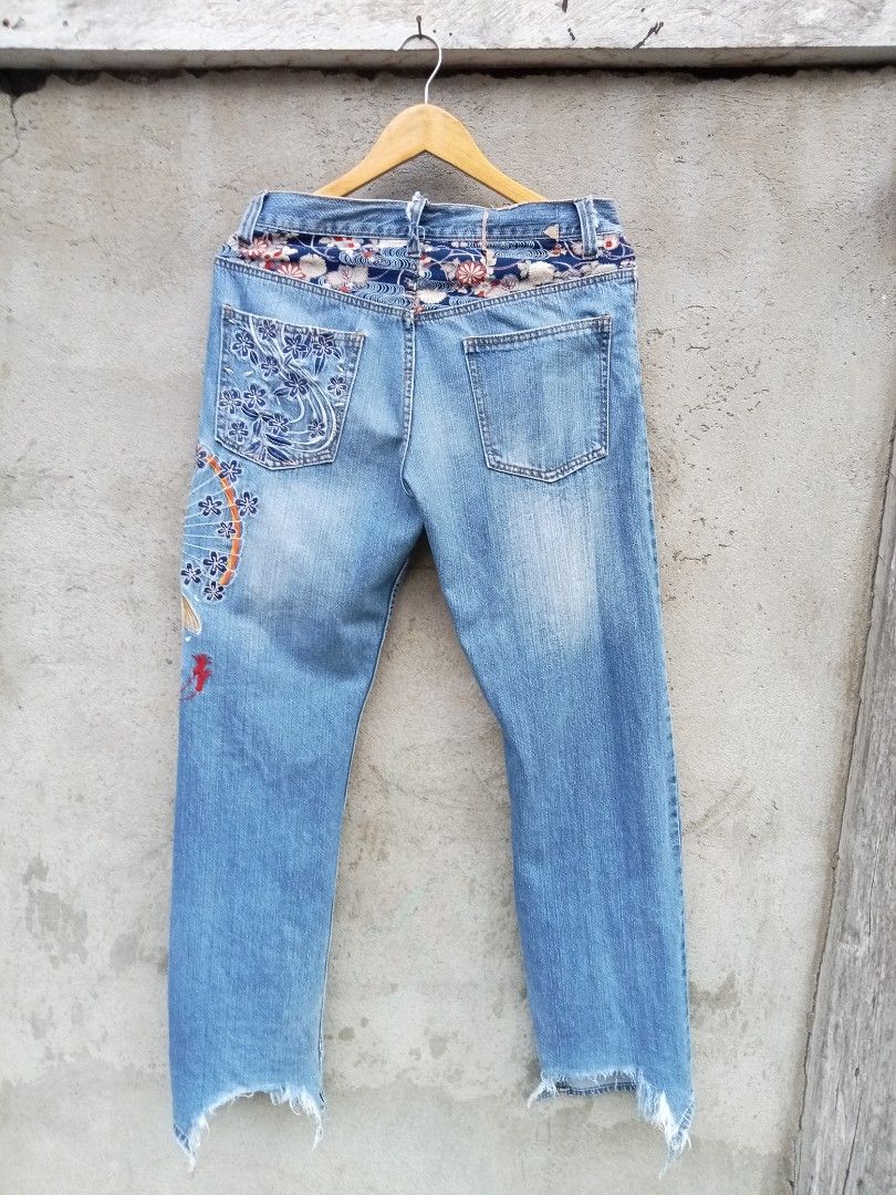 Karakuri japan koi fish jeans, Men's Fashion, Bottoms, Jeans on Carousell