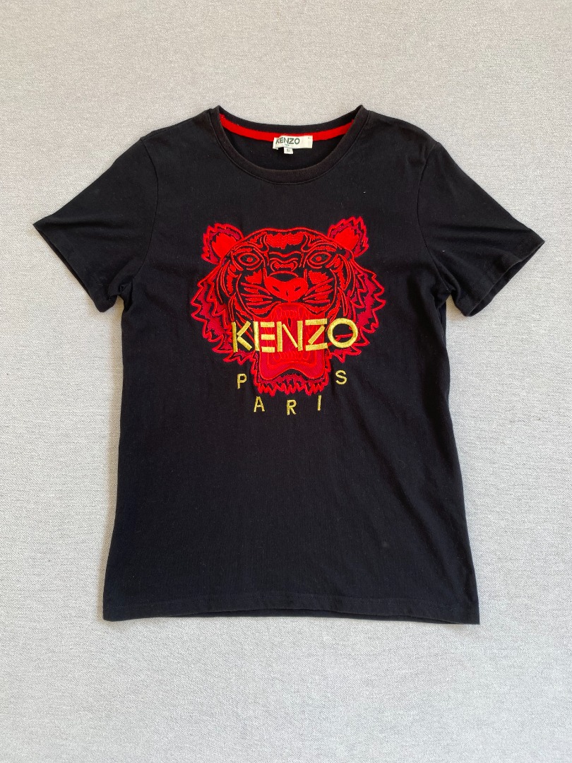 KENZO PARIS Tiger Head Embroidered, Women's Fashion, Tops, Shirts on Carousell