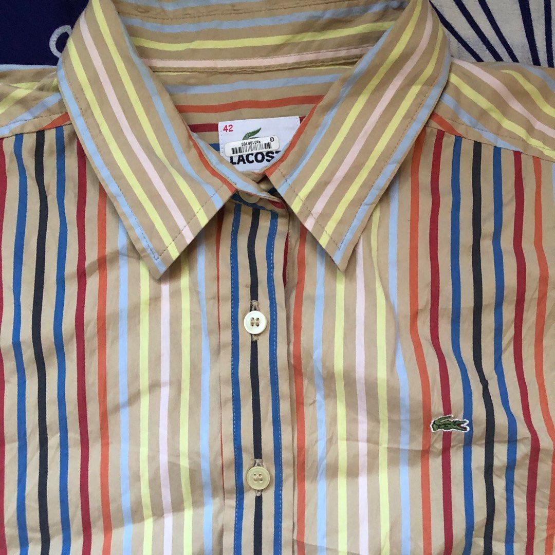 Lacoste Multi Colored Button Up, Women's Fashion, Tops, Longsleeves on ...