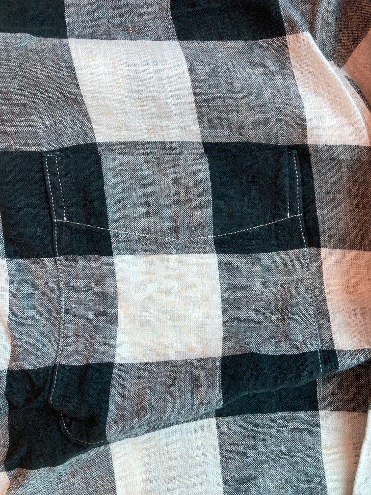 Linen Checkers Shirt, Men's Fashion, Tops & Sets, Formal Shirts on ...