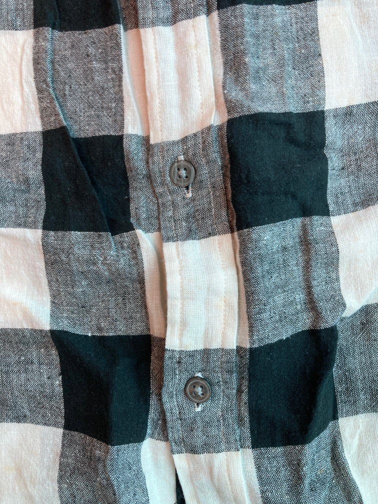 Linen Checkers Shirt, Men's Fashion, Tops & Sets, Formal Shirts on ...