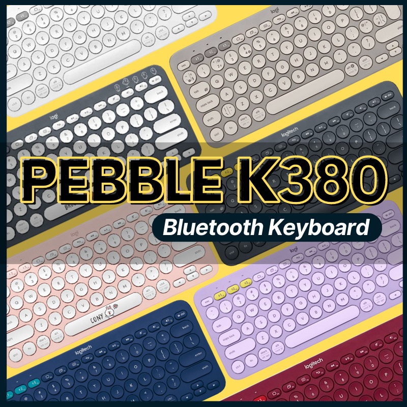 Logitech K380 Bluetooth Wireless Keyboard, compact size with colorful ...