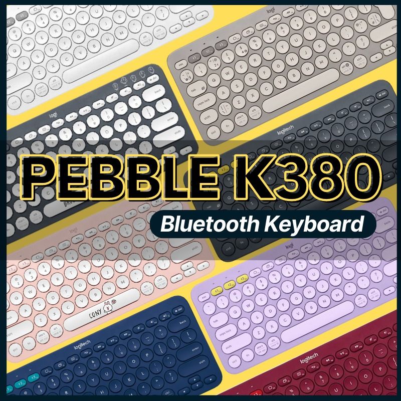 Logitech K380 Bluetooth Wireless Keyboard, compact size with colorful ...