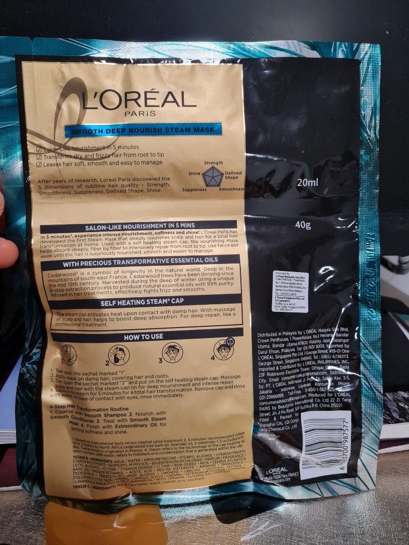 Loreal Smooth Deep Nourish Steam Mask, Beauty & Personal Care, Hair on ...