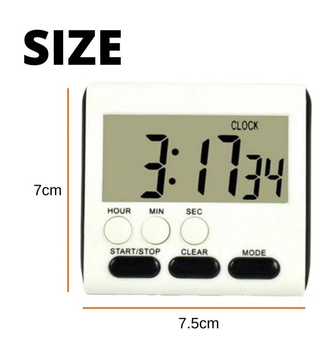 Magnetic Digital Kitchen Timer 24 Hours Count Up Down Alarm Clock Timer ...