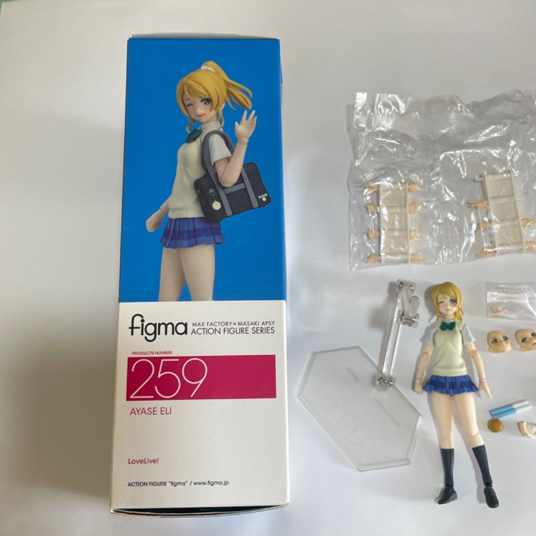 Max Factory 開封美品 figma 259 lovelive! 明星學生妹 ayase eli絢瀨 绘里 Love Live! 绘里, 興趣及遊戲, 玩具 & 遊戲類 - Carousell