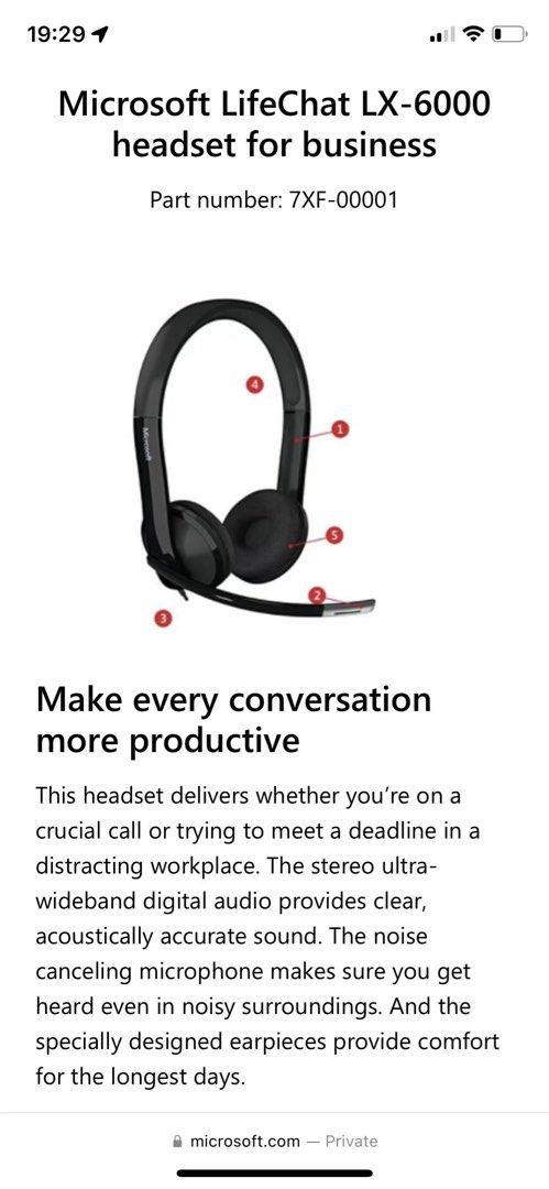 Microsoft LifeChat LX6000 for business, Audio, Headphones & Headsets on ...