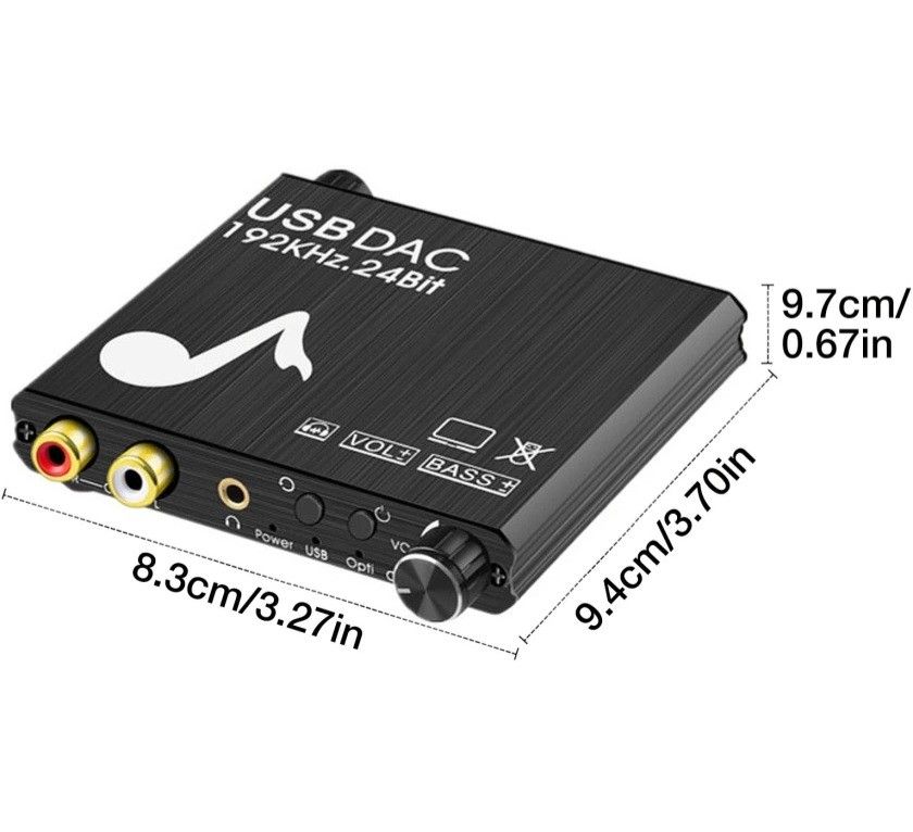 microware TV-out Cable USB DAC 192kHz 24Bit Digital to Analog Converter ...