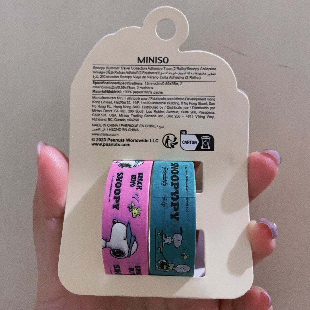 Miniso Snoopy Washi Tape, Buku & Alat Tulis, Alat Tulis di Carousell