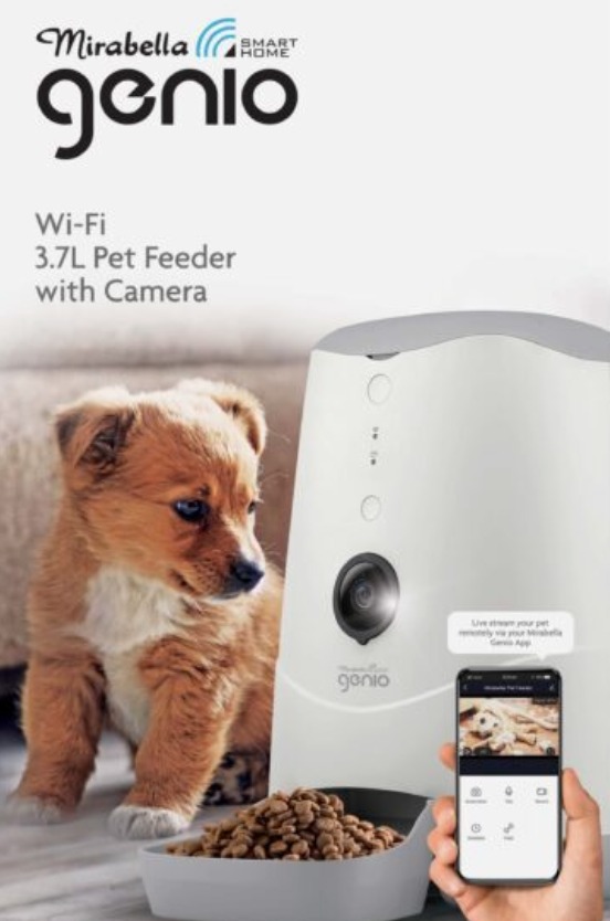 Mirabella Genio Wi-Fi 3.7L Pet Feeder with Camera (Item Code 610), Pet ...