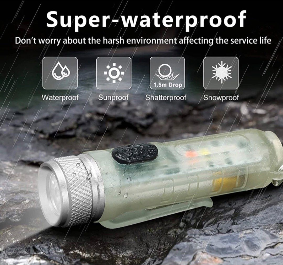 Multi-function Mini EDC LED Flashlight Portable Keychain Light ...