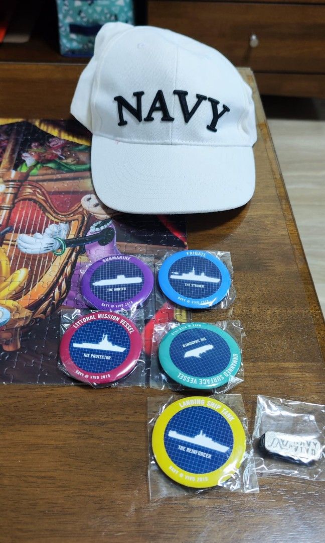 Navy open house badges and cap, Everything Else on Carousell