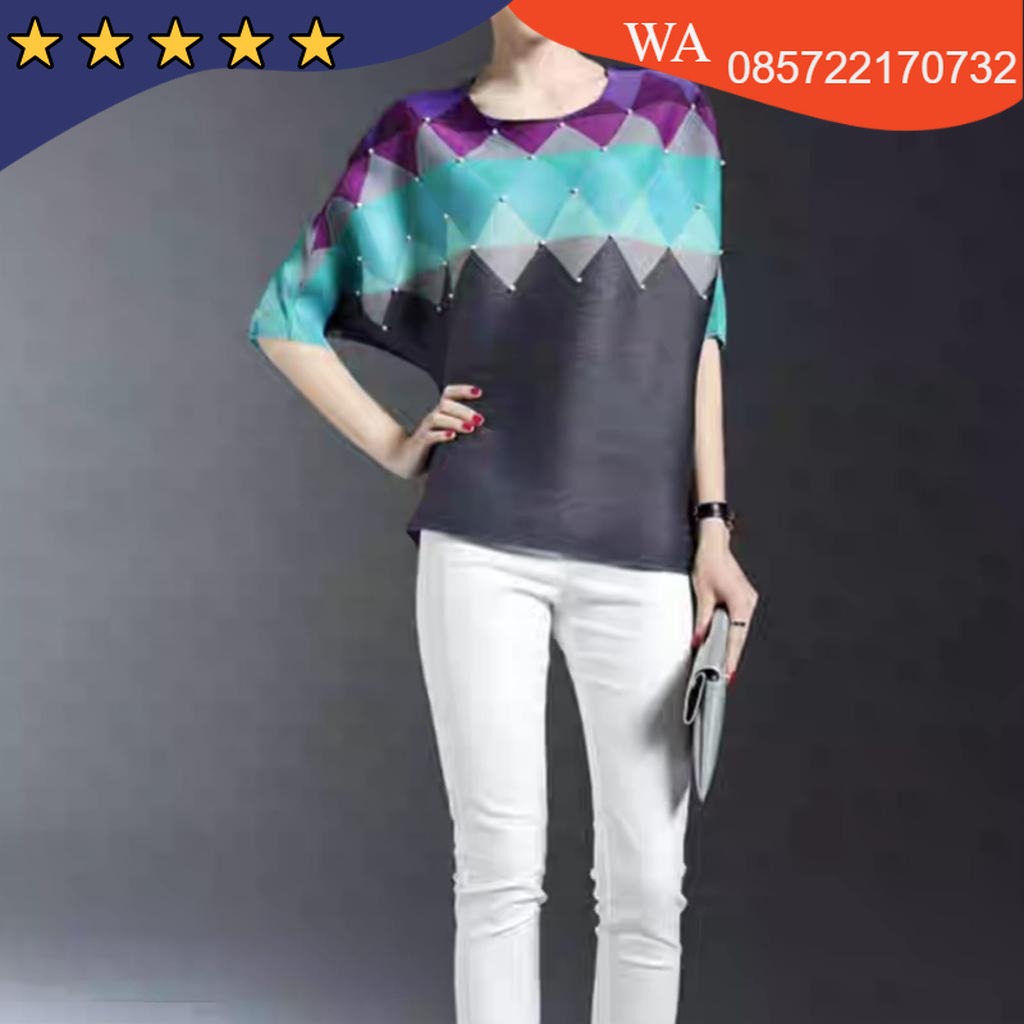 New! Blouse Kazuko Polyester Fiber Import, Fesyen Wanita, Pakaian ...