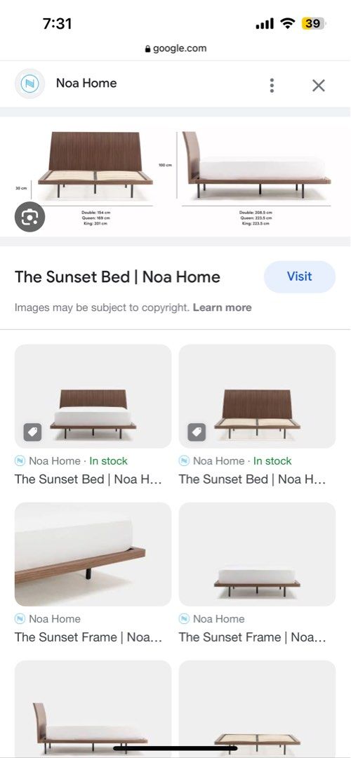 NOA the sunset bed frame, Furniture & Home Living, Furniture, Bed ...