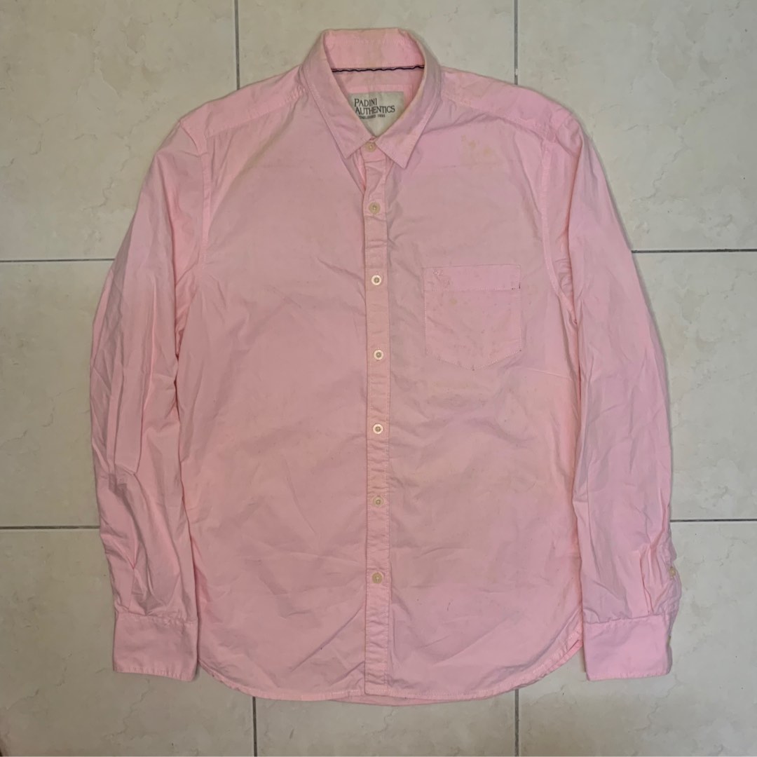 Padini Soft Pink Cotton Formal Shirt Long Sleeves, Men's Fashion, Tops ...