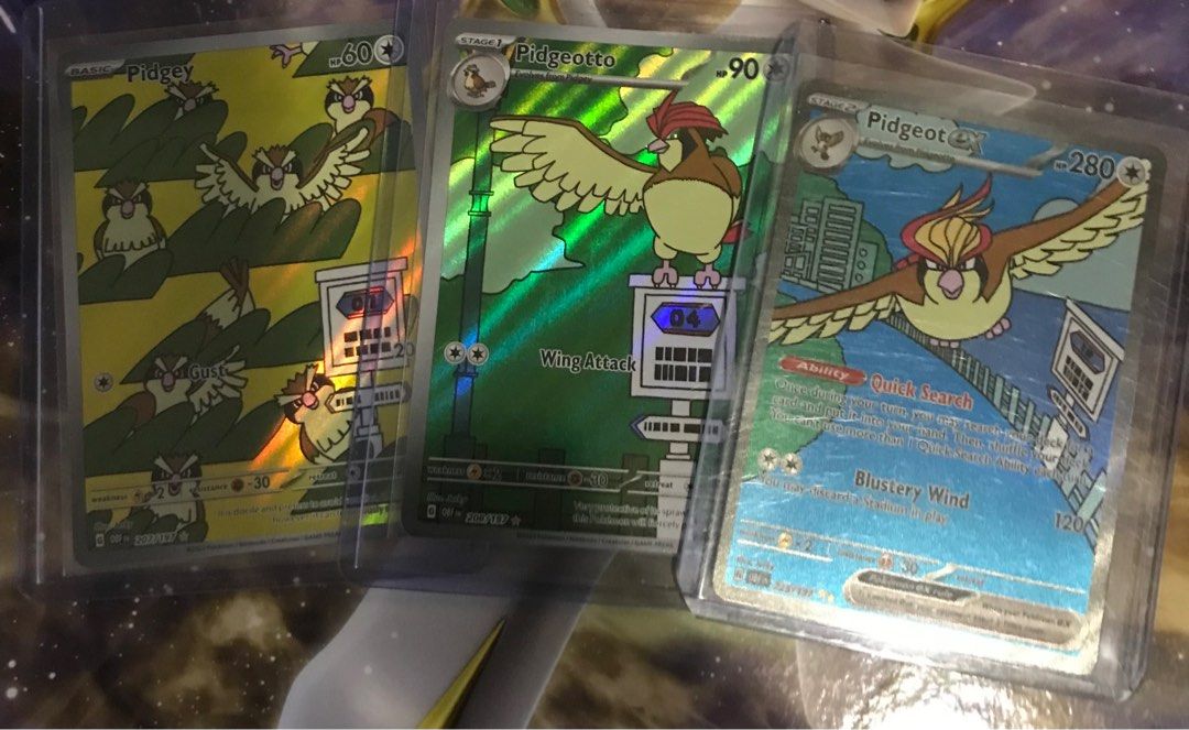 Pidgey AR, pidgeotto AR, pidgeot ex SIR, Hobbies & Toys, Toys & Games ...