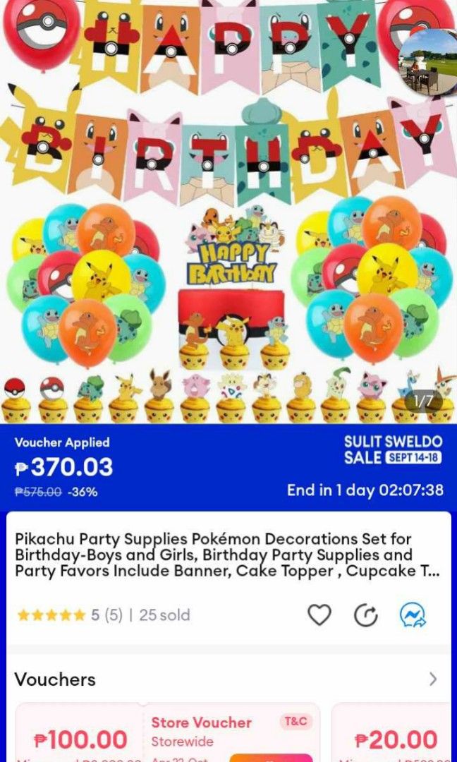 Pikachu Themed party decorations, Hobbies & Toys, Toys & Games on Carousell