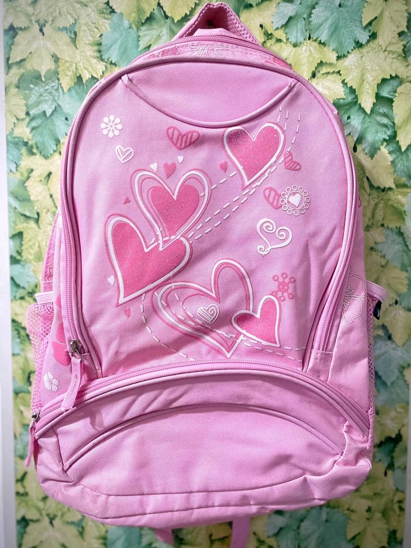 PINK HEART BACKPACK, Women's Fashion, Bags & Wallets, Backpacks on ...