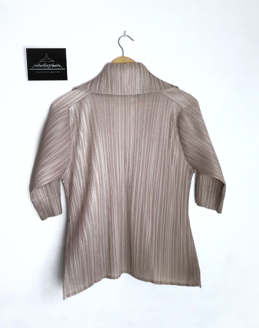Pleats Dropped-Shoulder Technical Pleated Top, Luxury, Apparel on Carousell